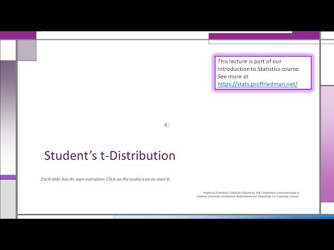 The t Distribution -Lecture