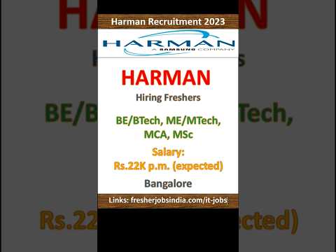 Harman Off Campus Hiring 2023 | BE/BTech, ME/MTech, MSc, MCA | IT / Software Jobs for Freshers