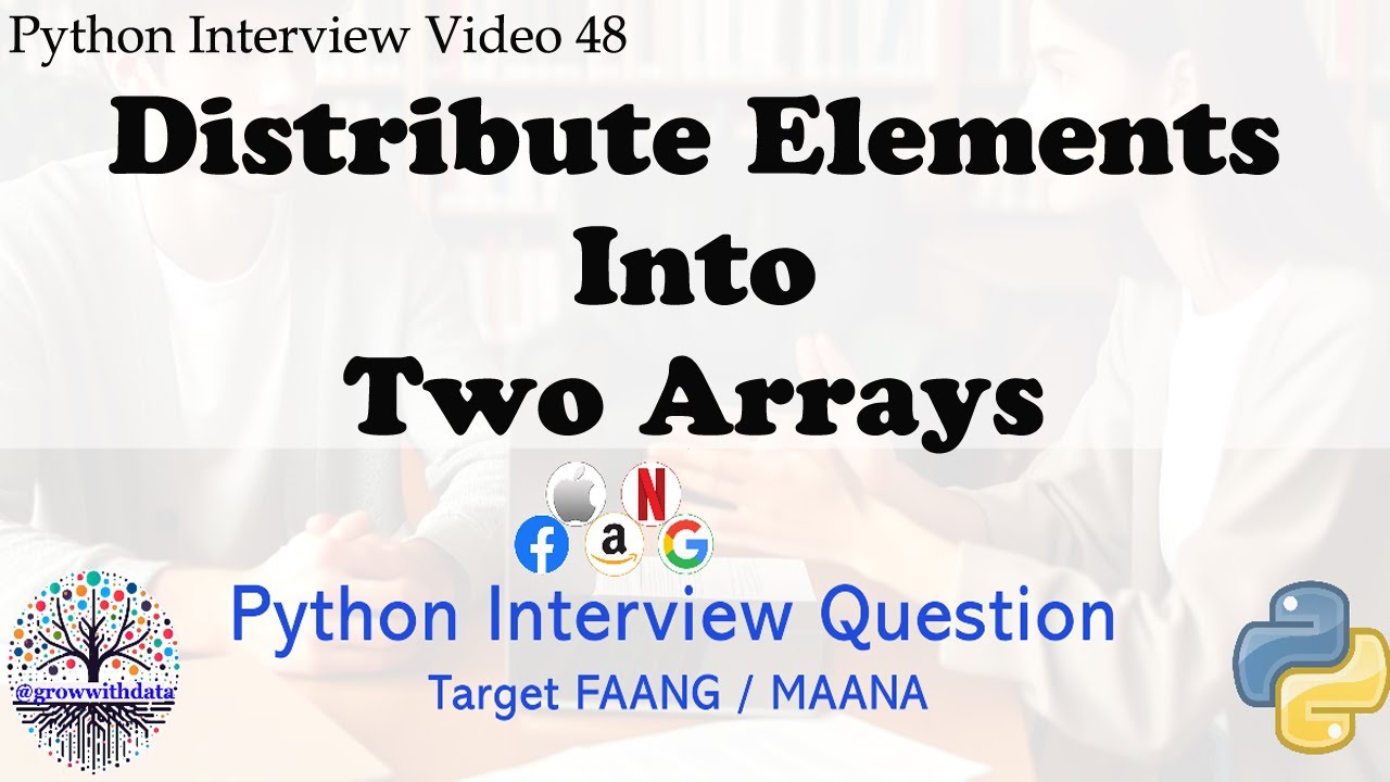 Python : Distribute Elements Into Two Arrays