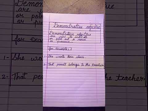 definition of demonstrative adjective with examples