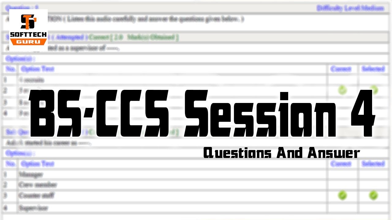 BS-CCS Questions And Answer | Session 4 Download Pdf File