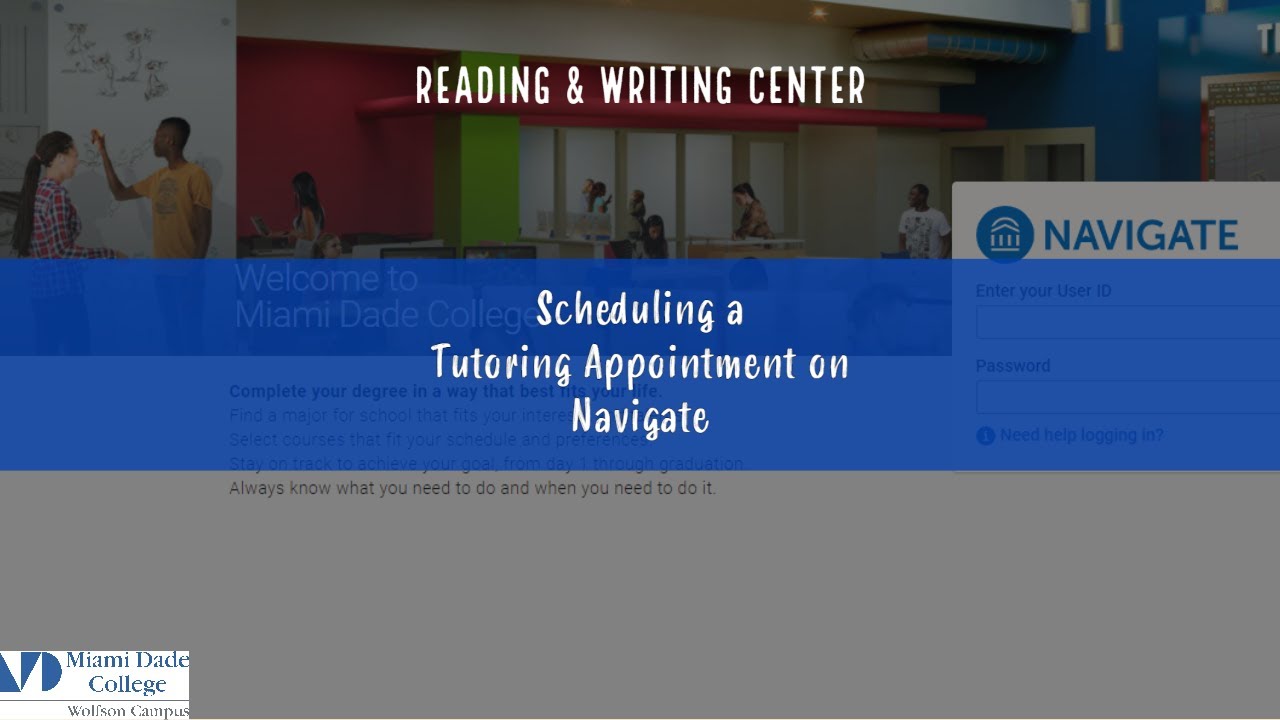 Scheduling a Tutoring Appointment on Navigate