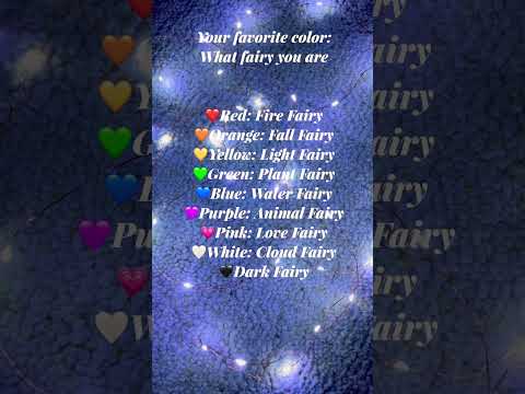 Your favorite color: What fairy you are #fairy #colors