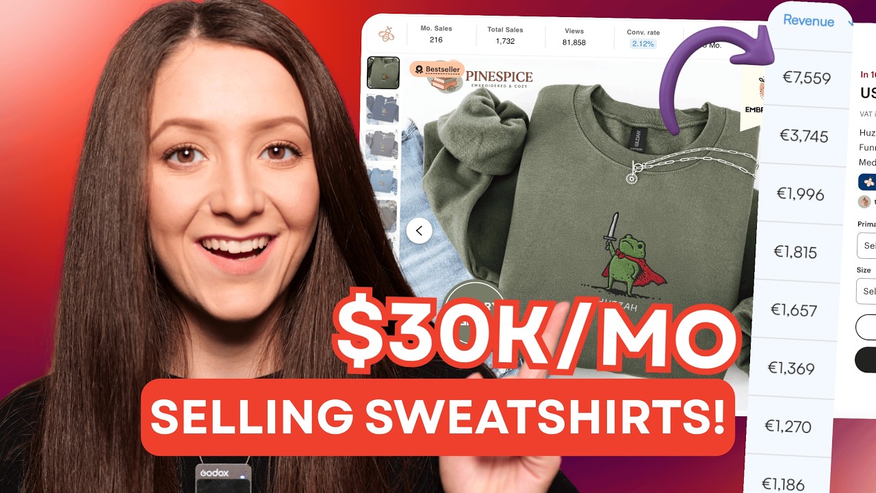 She Makes Over $30K/Month Selling Sweatshirts on Etsy (Here’s How To Do It)
