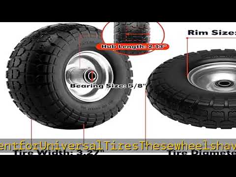 4 Pack 10" Solid PU Tires and Wheels,4.10/3.50-4 Tire and Wheel Flat Free, Replacement Wheels for G