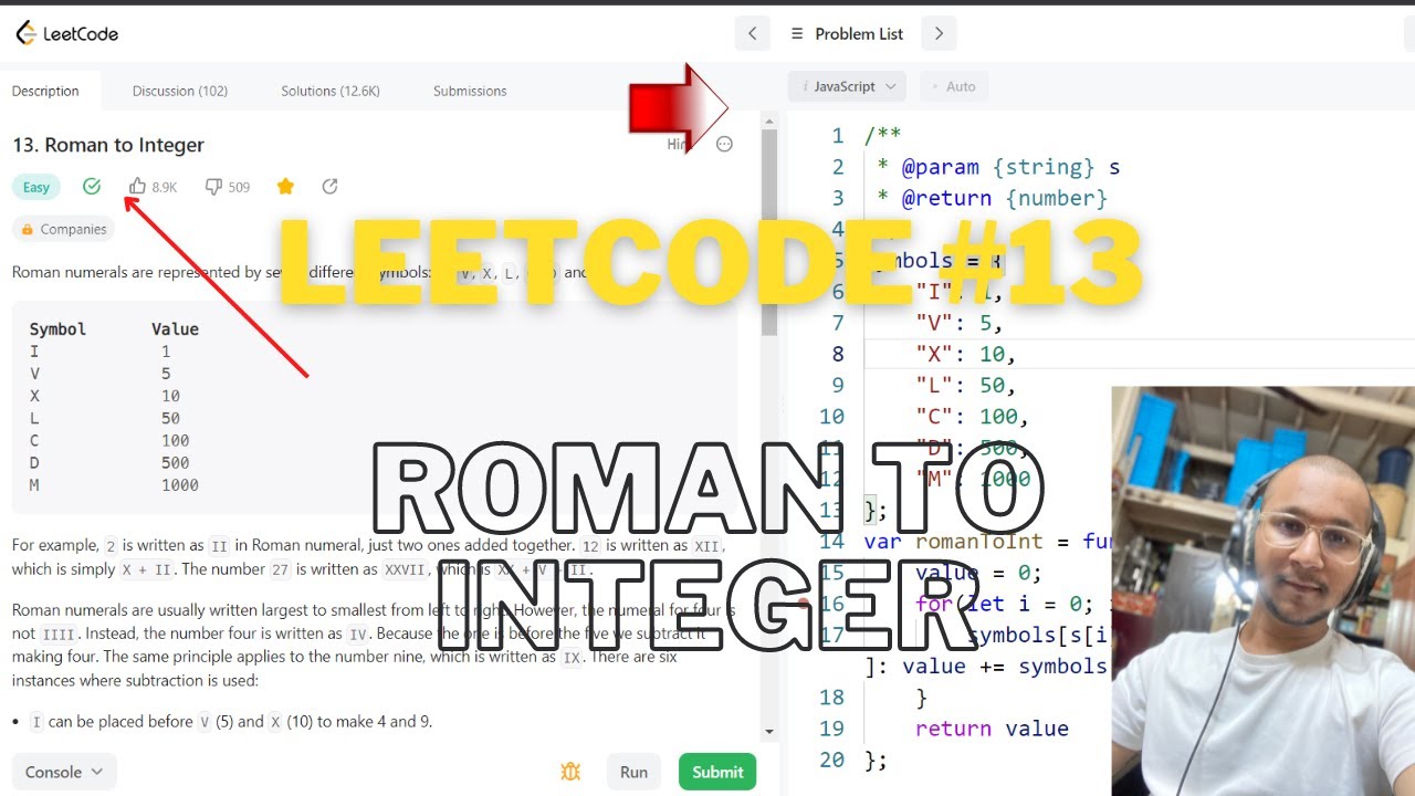 #leetcode  #13 Roman to Integer in JavaScript Code Fastest Solution