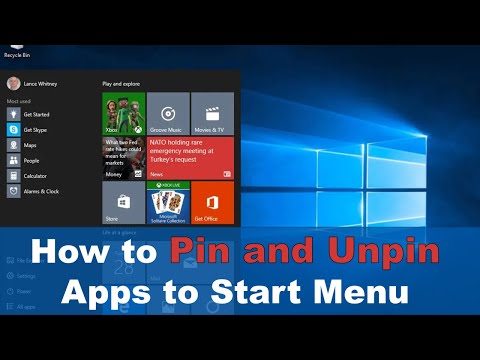 How to Pin and unpin Apps to start menu Windows 10