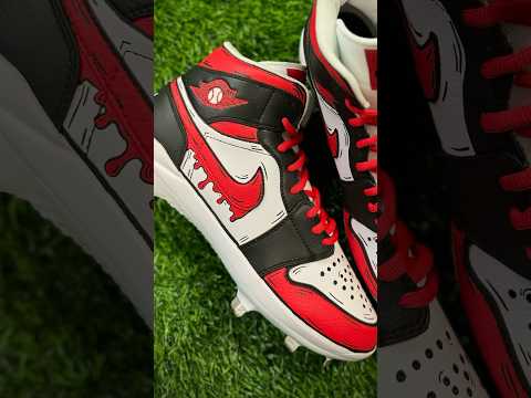 Cartoon Drip Air Jordan 1 Baseball Cleats #reels #baseball #fyp #youtubeshorts