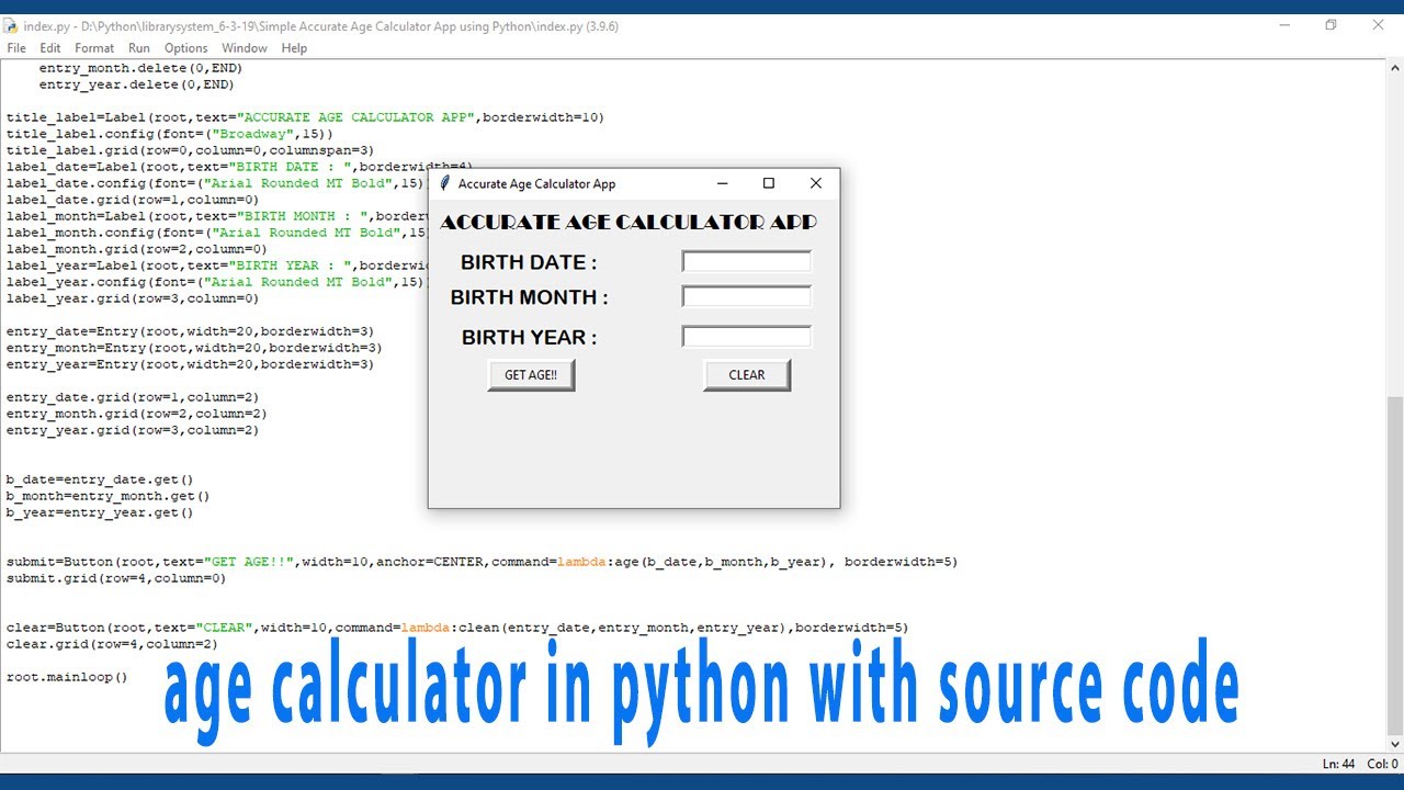 🔥age calculator in python with source code | python age calculator