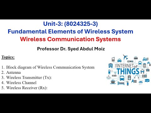 Wireless Communication System Unit 3: Fundamental Elements of Wireless Communication System