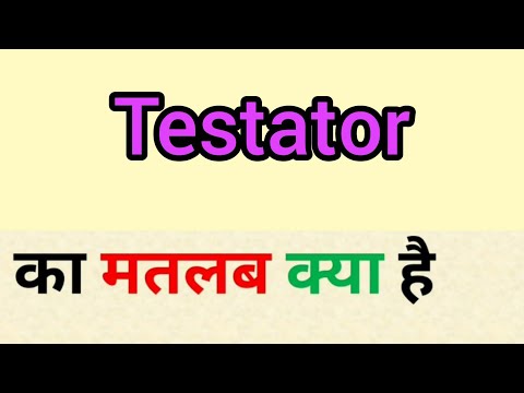 Testator meaning in hindi || testator ka matlab kya hota hai || word meaning english to hindi