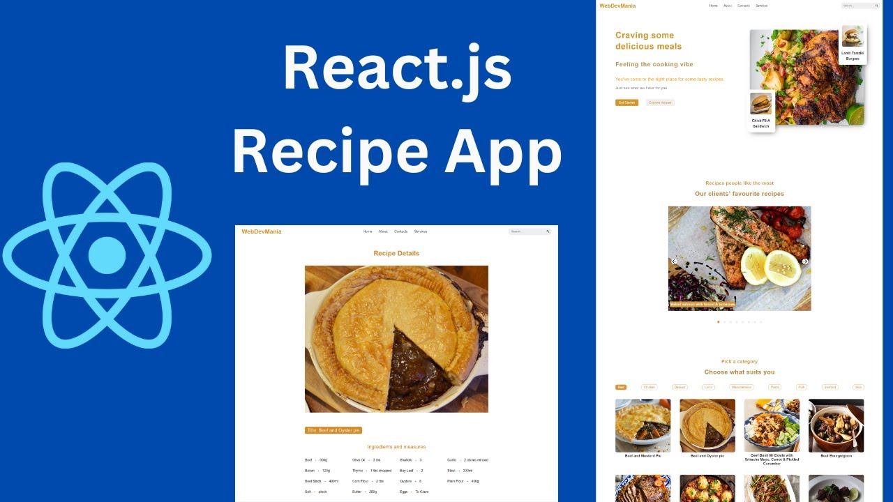 Build a Recipe React.js App | Beginner Friendly (TheMealDB API)
