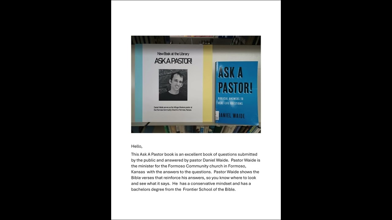 Ask A Pastor Book by pastor Daniel Waide