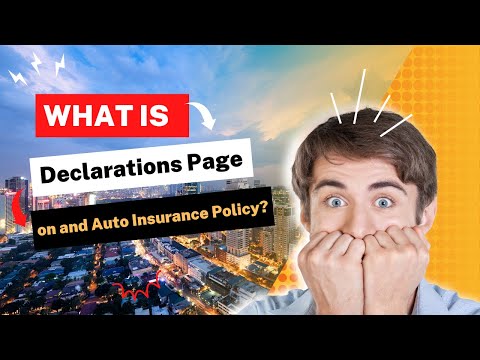 What is the Declarations Page on and Auto Insurance Policy?