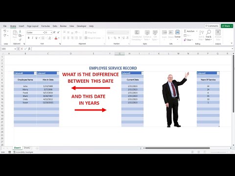 Use Excel To Find The Difference Between Two Dates - In Years