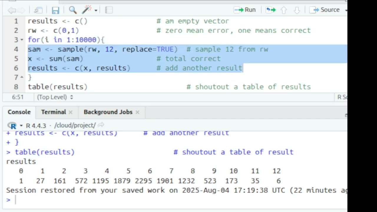 Calculate the empirical probability of a guesser doing as well as Joy Milne
