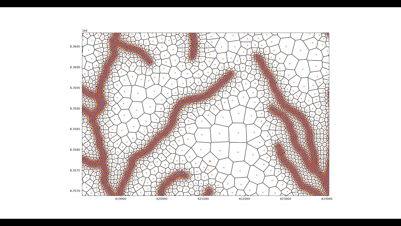 Tutorial to create a geospatial Voronoi-sh mesh with Python, Scipy and Geopandas