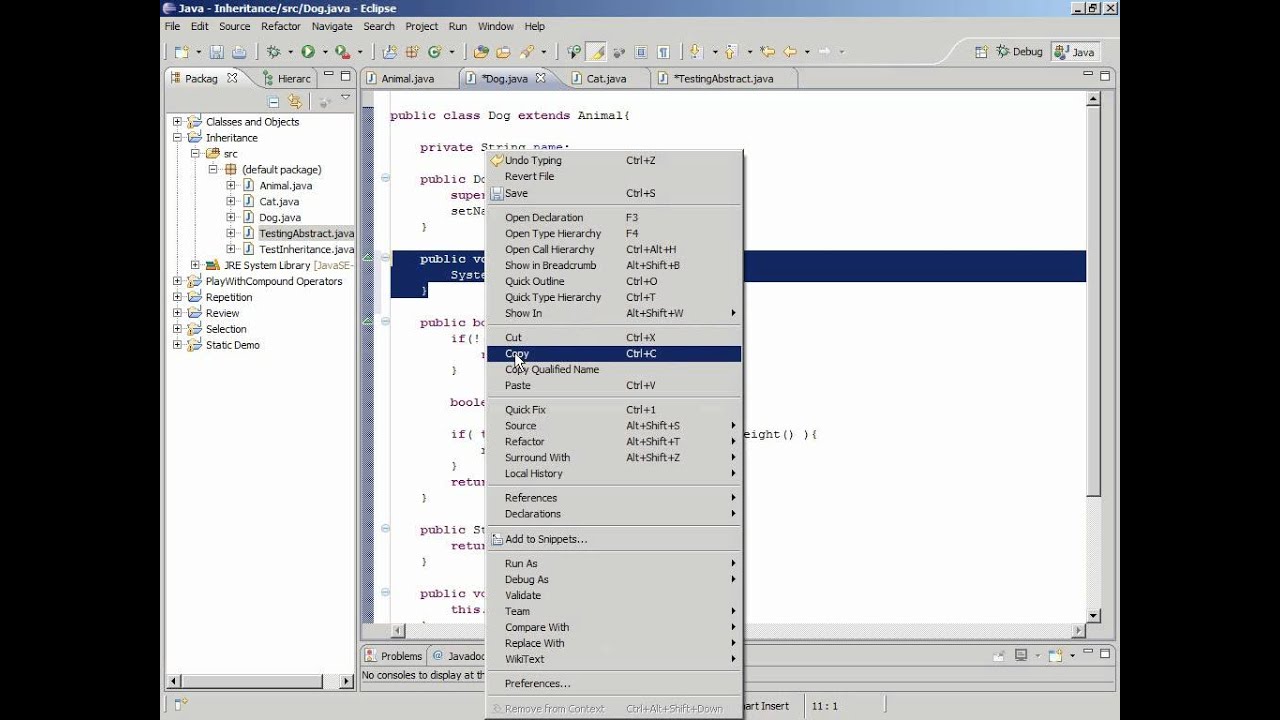 Java 19 Abstract Classes and Methods