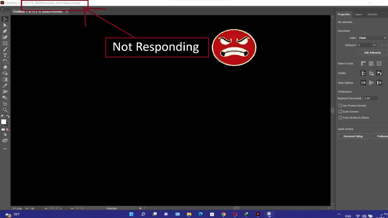 Solve Adobe Illustrator product not responding issue or blocking screen