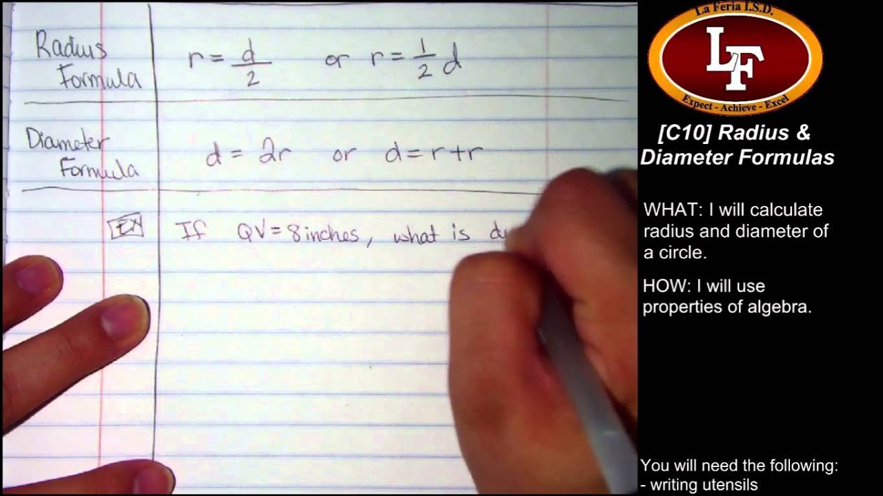 [C10] Radius & Diameter Formulas