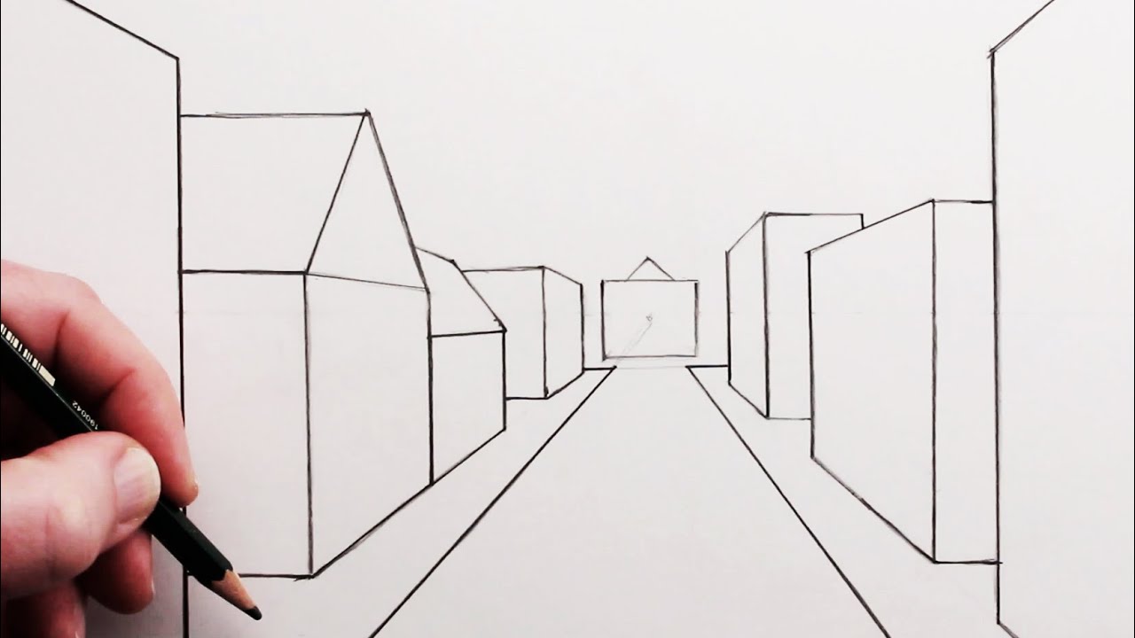 One-Point Perspective Street Drawing Narrated for Beginners
