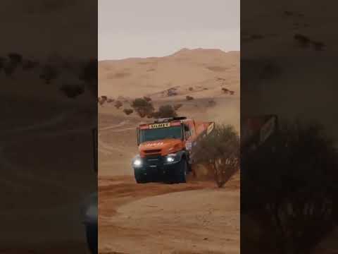 More then 9 tons of weight flying into turns like nothing. #dakar #desert #rally #truck