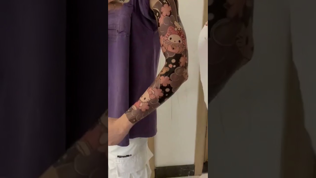Cutest Hello Kitty Tattoo Sleeve EVER? 🌸 Instant Kawaii Arm!