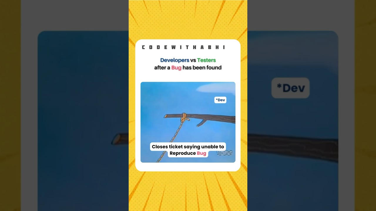 developer vs tester meme #trending #coding #memecoding #programmerlife #coderush #programmer #memes