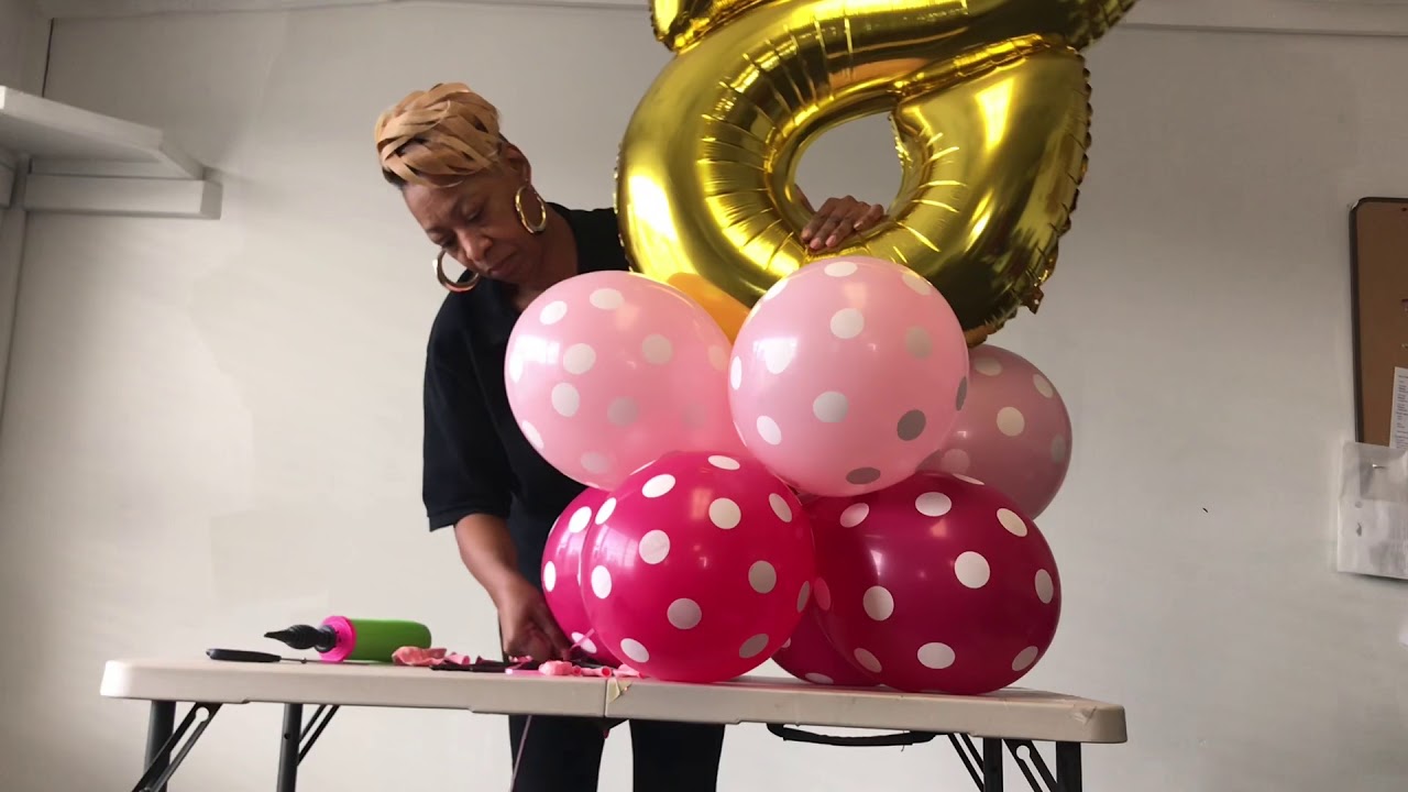 How to make a Number Balloon Minnie Mouse Column/ No helium or framework needed