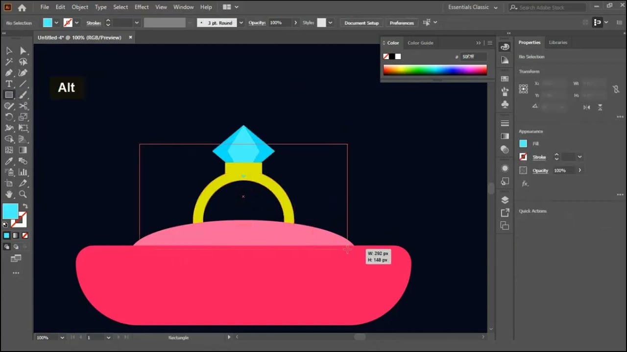 Wedding Ring How to Draw Flat Design Vector Art Graphic Design