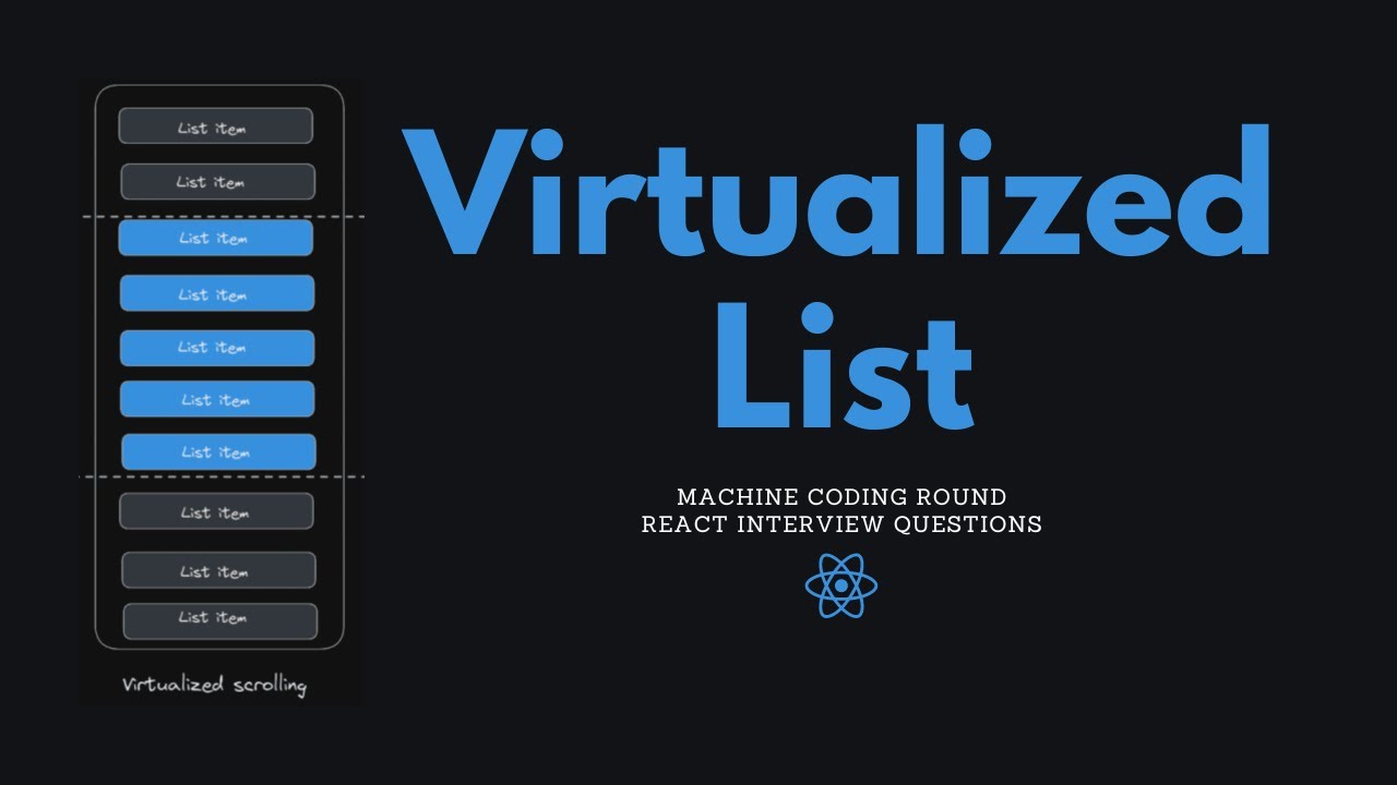 React Virtualized List | React Js Interview Questions | Frontend Machine Coding Interview Experience