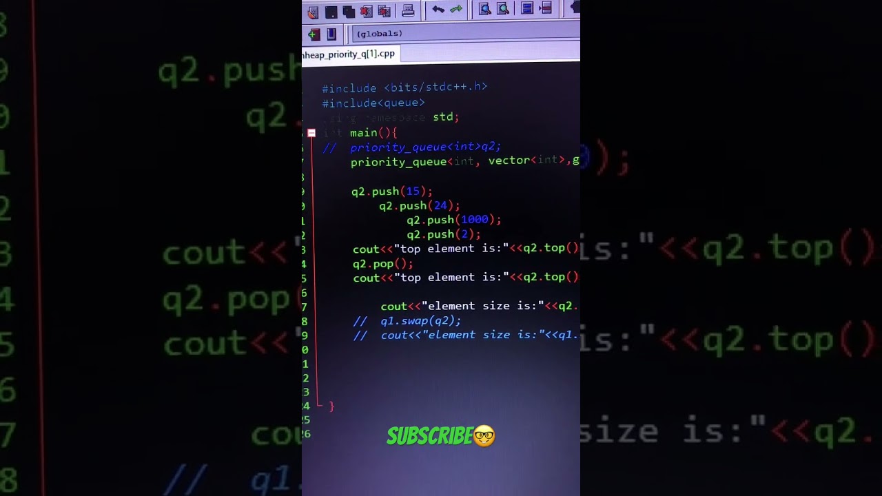 priority queue IDE dev c++#cppprogramming #codingtime #codinglife