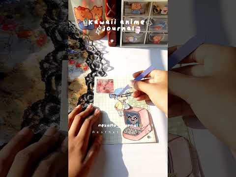 Kawaii anime journal ๐โ๐ ึดึถึธ #youtubeshorts #journal #scrapbooking #minivlog #journaling