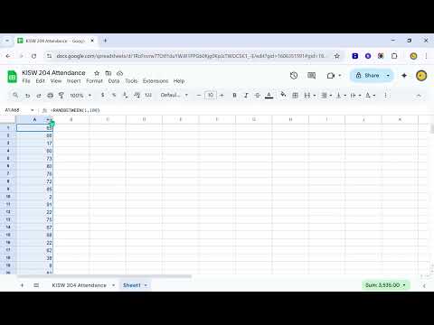 How to Generate random numbers in Google Sheet