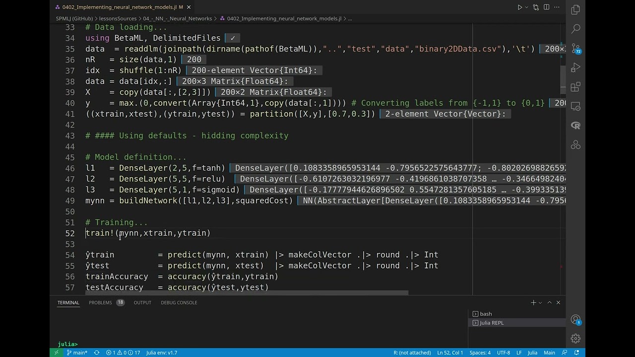 SPMLJ 04 NN 2A   NN   Implementation Part A   Binary classification