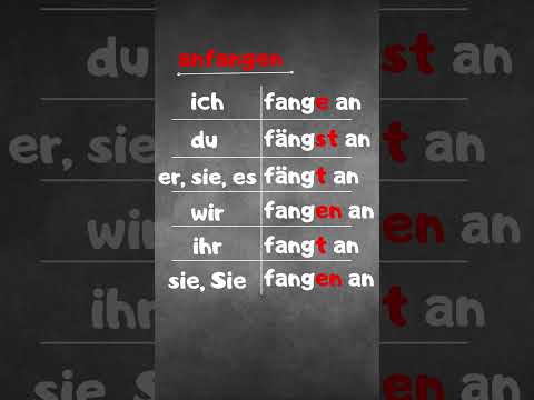 Verb Konjugation (Präsens): anfangen #shorts #deutsch
