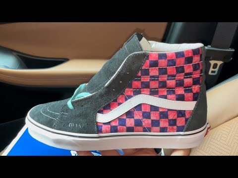 Vans Awake NY Sk8 Hi Pink Checkerboard shoes