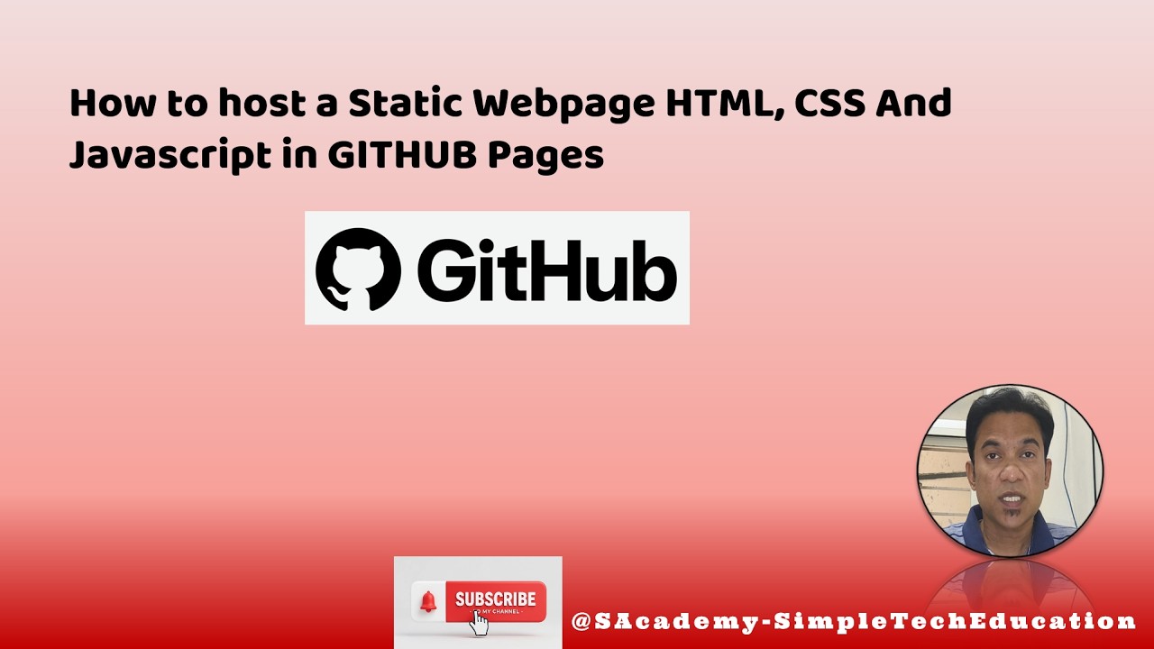 How to host a Static Webpage HTML, CSS And JavaScript in GITHUB Pages