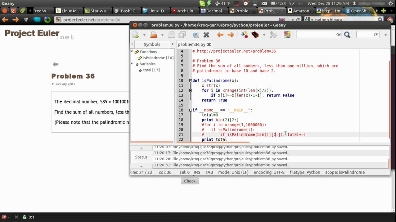 Project Euler: Problem 36