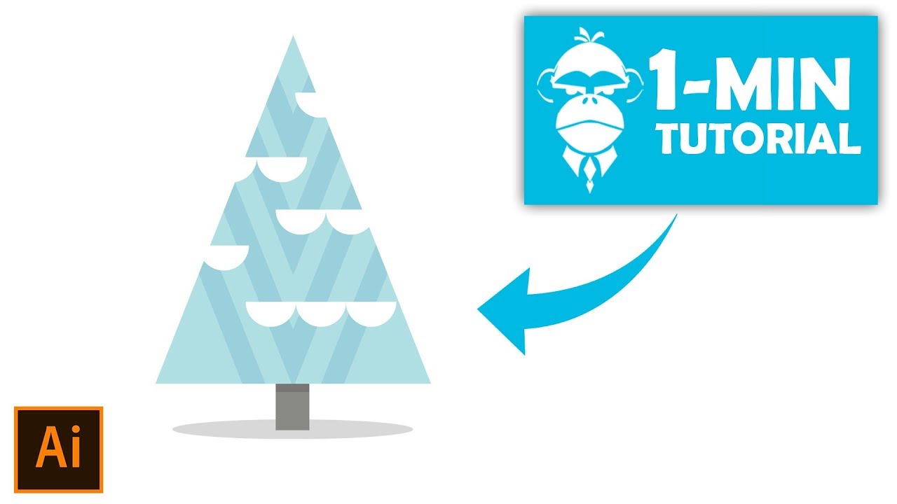 Flat Design Christmas Snow Tree - Illustrator Tutorial