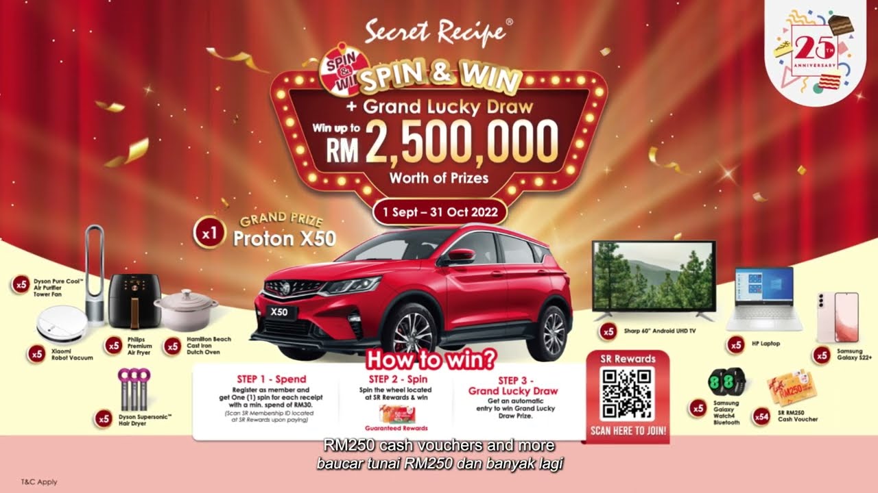 Secret Recipe 25th Anniversary Celebration - Win up to RM2,500,000 worth of prizes🥳