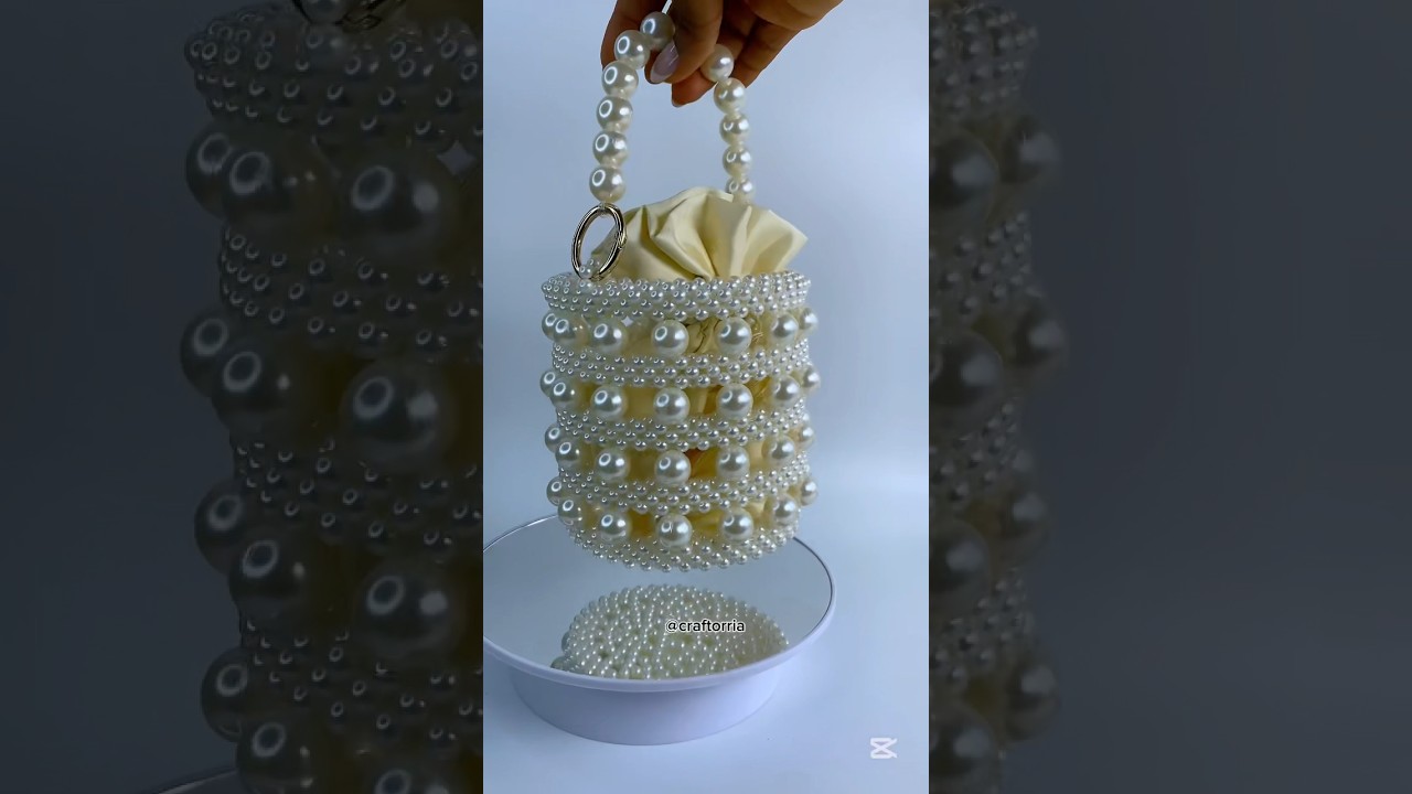 Pearl bucket bead bag design with a difference✨ #beadbag #handmade