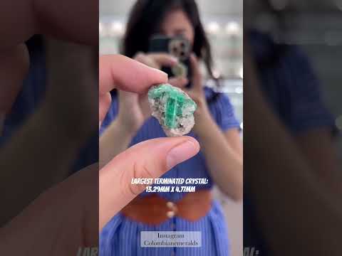 Rare Rough Colombian emerald crystal rock specimen in quartz shale matrix natural formation
