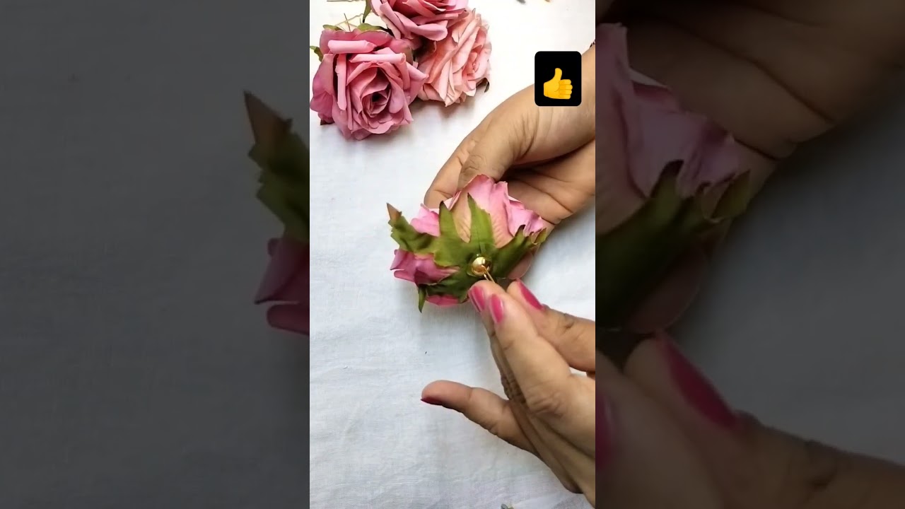 DIY Artificial Rose pin #shorts #youtubeshorts #tutorial #clips  #diy #treanding #craft