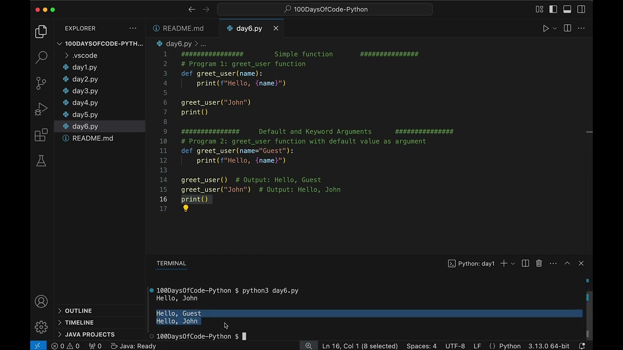 Python Day 6 - Functions and Code Reusability