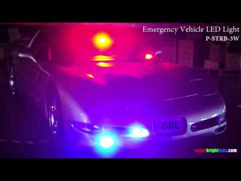 Emergency Vehicle LED Light - P-STRB-x3W on a Police Corvette