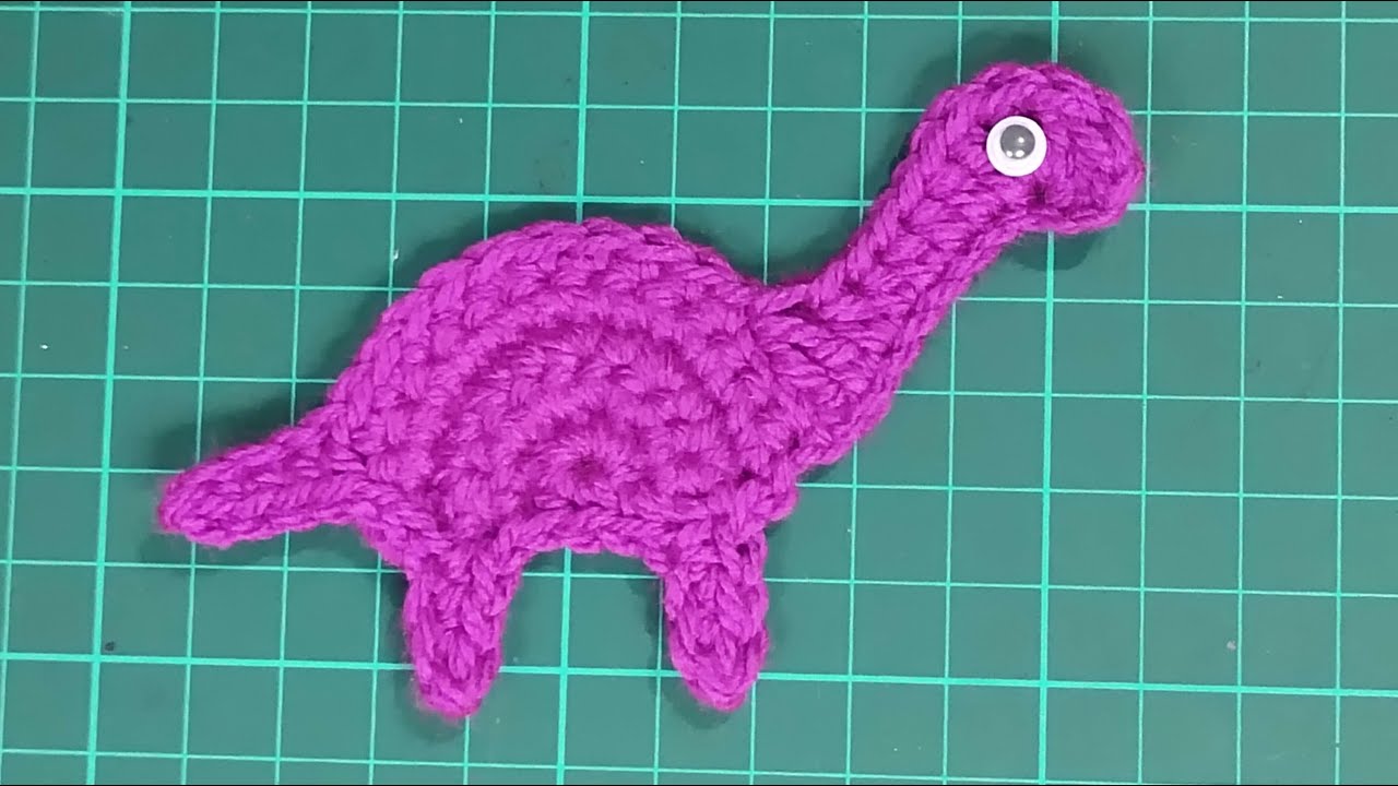 How to Crochet Dinosaur Applique | Free Crochet Pattern of Dinosaur Applique | Crochet Free Pattern