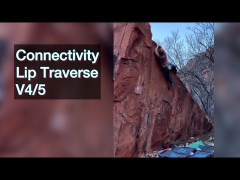 Connectivity Lip Traverse V4/5 (6C) - Calico Basin • Red Rock Bouldering