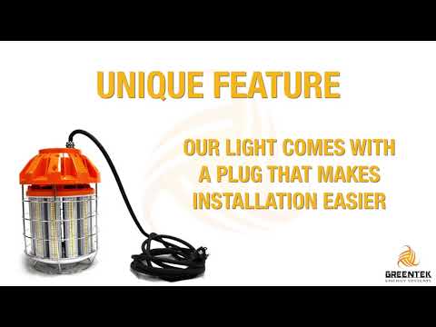 LED Industrial Corn Fixture - Industrial Hook + Cord Included - Greentek Energy Systems