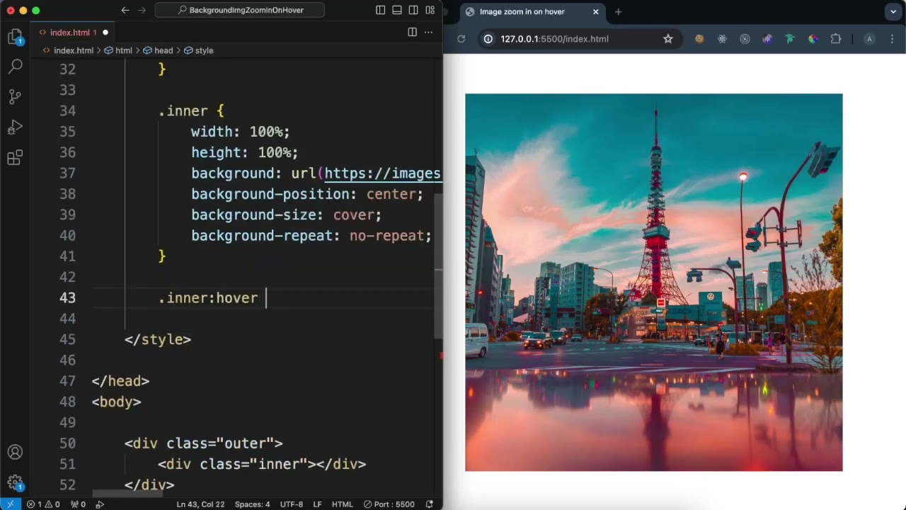 CSS background image zoom effect on :hover